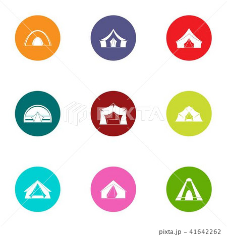 Tabernacle icons set, flat styleのイラスト素材 [41642262] - PIXTA