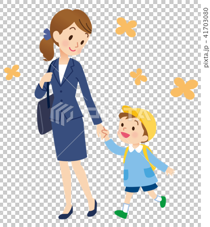 nursery school, preschool, pick up and drop off - Stock Illustration ...