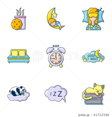 Sweet dream icons set, cartoon styleのイラスト素材 [41722590] - PIXTA