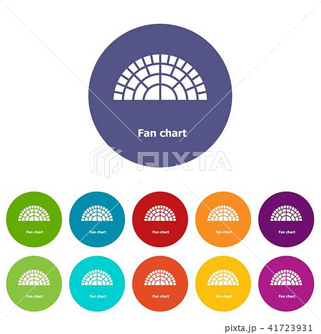 Fan chart icons set vector colorのイラスト素材 [41723931] - PIXTA