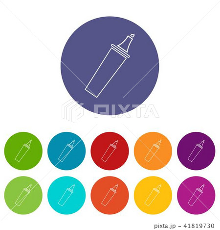Felt tip pen icons set vector colorのイラスト素材 [41819730] - PIXTA
