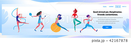 man woman doing diversity exercises cartoon...のイラスト素材 [42167878] - PIXTA