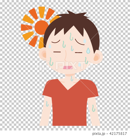 Men with persistent heat and humidity and... - Stock Illustration ...