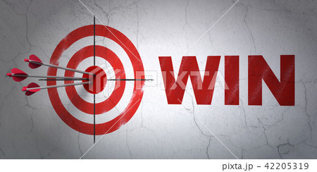 Finance concept: target and Win on wall backgroundのイラスト素材 [42205319 ...