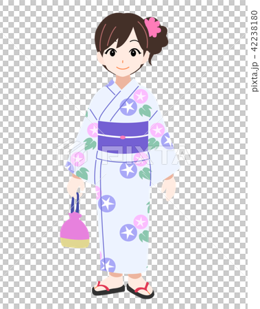 Yukata woman - Stock Illustration [42238180] - PIXTA