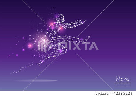 The particles art of human jumping.のイラスト素材 [42335223] - PIXTA