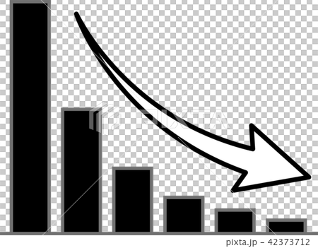 Graph Arrow Decrease Illustration Colorful - Stock Illustration [42373712] - PIXTA