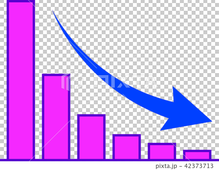 Graph Arrow Decrease Illustration Colorful - Stock Illustration ...
