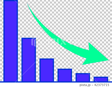 Graph Arrow Decrease Illustration Colorful - Stock Illustration [42373715] - PIXTA