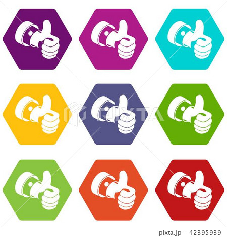 Election thumb up icons set 9 vectorのイラスト素材 [42395939] - PIXTA