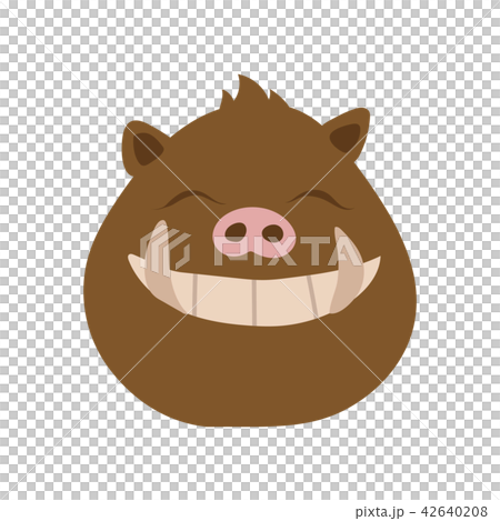 Illustration of a wild boar with a smile - Stock Illustration [42640208 ...