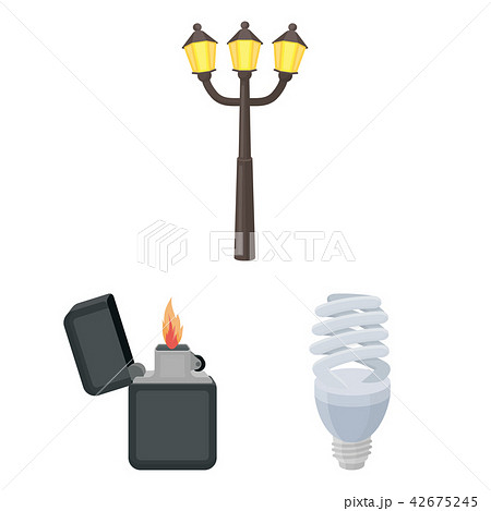 Light source cartoon icons in set collection...のイラスト素材 [42675245] - PIXTA