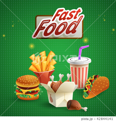 Fast Food Cartoon Backgroundのイラスト素材 [42844141] - PIXTA