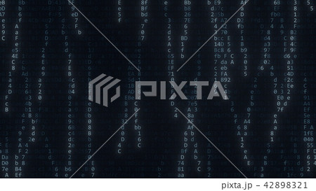 Code strings appering on the screen. 3d renderingのイラスト素材 [42898321] - PIXTA
