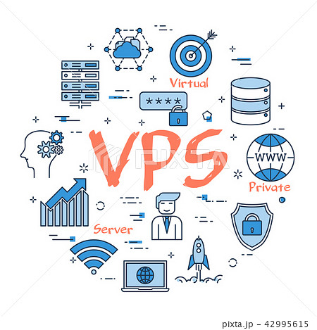 Round linear banner - VPS conceptのイラスト素材 [42995615] - PIXTA