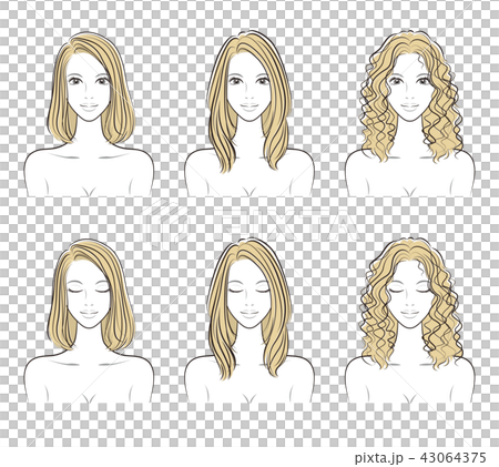 Hair style illustration - Stock Illustration [43064375] - PIXTA