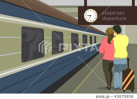 platform with trainのイラスト素材 [43070956] - PIXTA