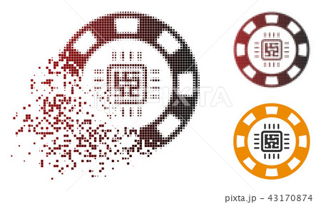 Fractured Pixelated Halftone CPU Casino Chip Iconのイラスト素材 [43170874] - PIXTA