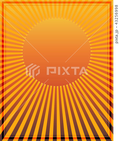 Sun rays,Japanese sun retro style, verticalのイラスト素材 [43256998] - PIXTA