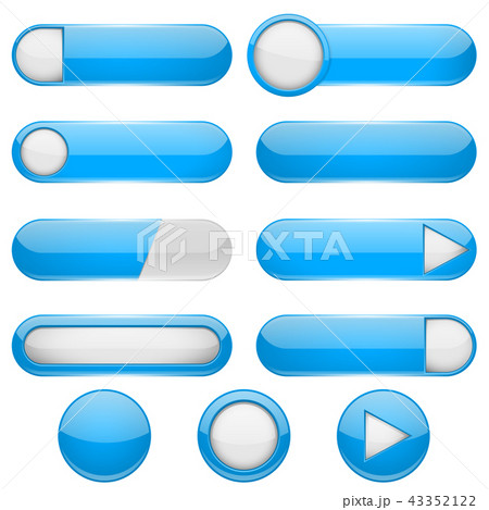 Blue menu buttons. 3d oval web iconsのイラスト素材 [43352122] - PIXTA