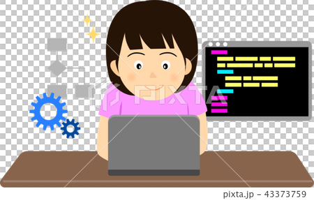 Girl doing programming - Stock Illustration [43373759] - PIXTA