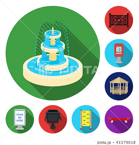 Park, equipment flat icons in set collection...のイラスト素材 [43379018] - PIXTA