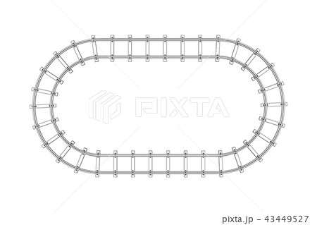 Railway track frame. Isolated on white background.のイラスト素材 [43449527 ...