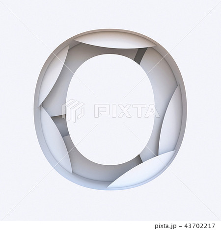 White abstract layers font Letter O 3Dのイラスト素材 [43702217] - PIXTA