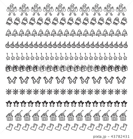 Christmas doodle border vector designのイラスト素材 [43782431] - PIXTA