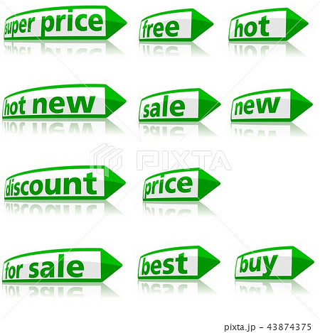 Green Business Retail Arrow Labelsのイラスト素材 [43874375] - PIXTA