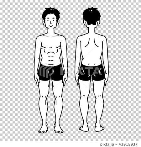 Monochrome male full-length image - Stock Illustration [43918937] - PIXTA