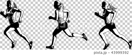 female sprinter sketch illustration-插圖素材 [43999392] - PIXTA圖庫