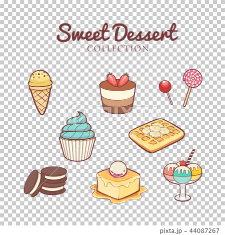 Hand drawn sweet desserts collection - Stock Illustration [44087267 ...