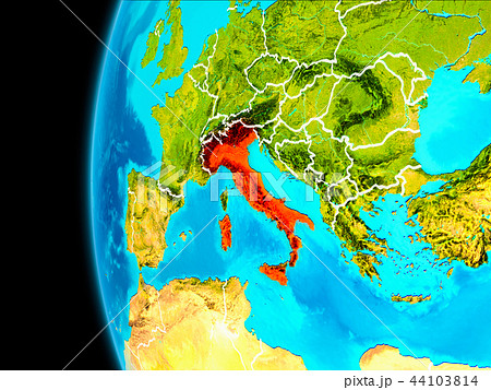 Map of Italy in redのイラスト素材 [44103814] - PIXTA
