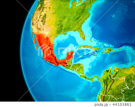 Map of Mexico in redのイラスト素材 [44103861] - PIXTA