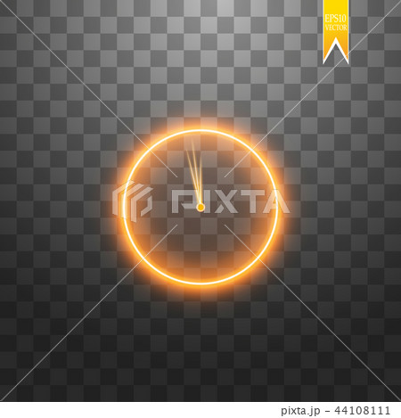 Neon light. Clock line icon. Time sign.のイラスト素材 [44108111] - PIXTA