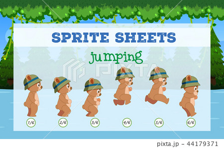 Sprite Sheets bear jumpingのイラスト素材 [44179371] - PIXTA