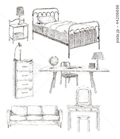 Vintage style line illustration 10のイラスト素材 [44206696] - PIXTA