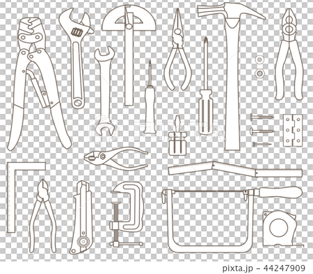 Tool set line drawing - Stock Illustration [44247909] - PIXTA