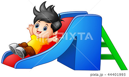 Cartoon boy sliding downのイラスト素材 [44401993] - PIXTA