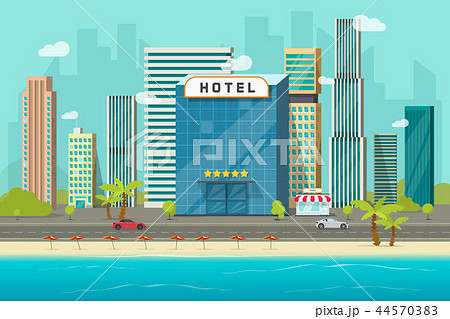 Cartoon Hotel Building