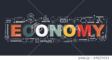 Design Concept Of Word ECONOMY Website Banner.のイラスト素材 [44625033] - PIXTA