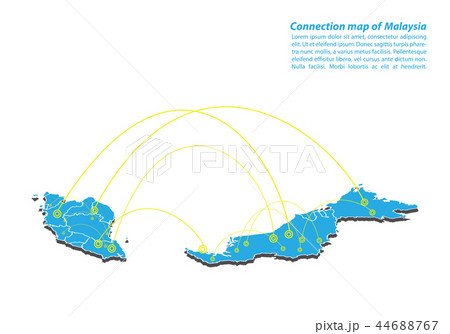 Modern of Map connections networkのイラスト素材 [44688767] - PIXTA
