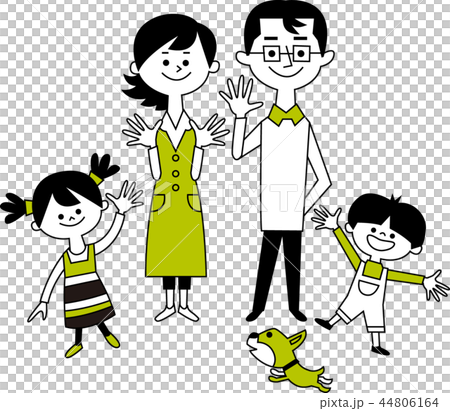 Smiling family Two-tone color - Stock Illustration [44806164] - PIXTA