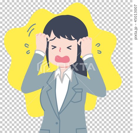 Female office worker getting panic - Stock Illustration [45013007] - PIXTA