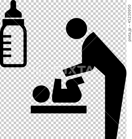 授乳室・ベビーケアルームマーク(新) / 案内図用記号（ピクトグラム）のイラスト素材 [45230950] - PIXTA