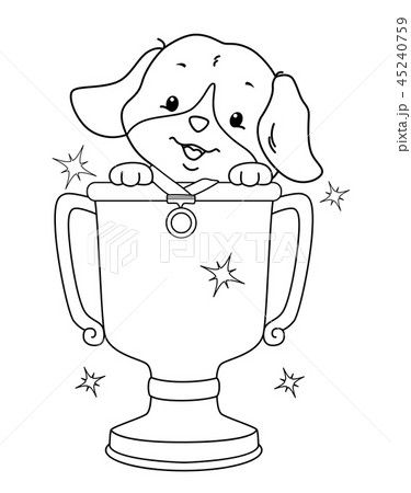 Coloring Dog Contest Winner Illustrationのイラスト素材 [45240759] - PIXTA
