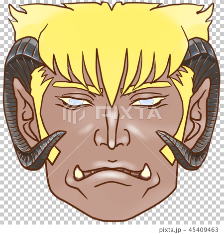 Yellow demon's face - Stock Illustration [45409463] - PIXTA