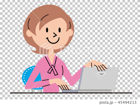 Young woman computer illustration - Stock Illustration [45494213] - PIXTA