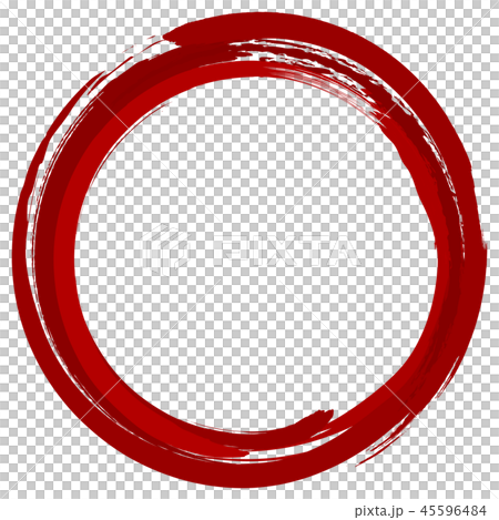 Round circle red brush letter - Stock Illustration [45596484] - PIXTA